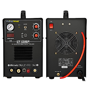 PrimeWeld Pilot Arc 50A Plasma Cutter, 200A TIG/Stick Welder Combo, Multipurpose Welding Machine for Home or Jobsite Use with 1/2-inch Clean Cut, Plasma Cutter, TIG Welder and Stick Welder, CT520DP