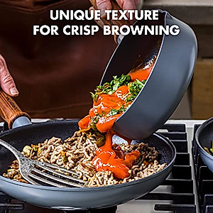 GreenPan Mayflower Pro Hard Anodized Healthy Ceramic Nonstick, 1QT Saucepan Pot, Vintage Wood Handle, PFAS-Free, Induction, Charcoal Gray