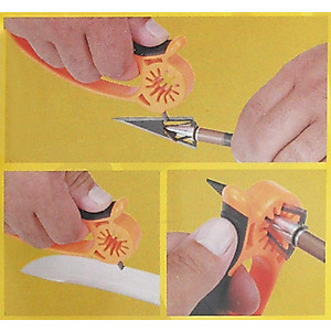Lansky 3-in-1 Broadhead Sharpener Tool with Broadhead Wrench and Tungsten Carbide Sharpener (Orange) - LTCBH