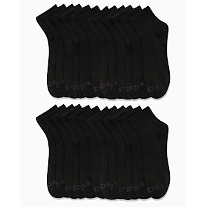 AND1 Men's Socks - PROPLATINUM Lightweight Quarter Cut Socks (24 Pack), Size 6-12.5, Black