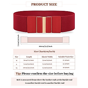 SATINIOR 3 Pieces Women Wide Belt Elastic Cinch Waistband Stretch Dress Belt for Ladies