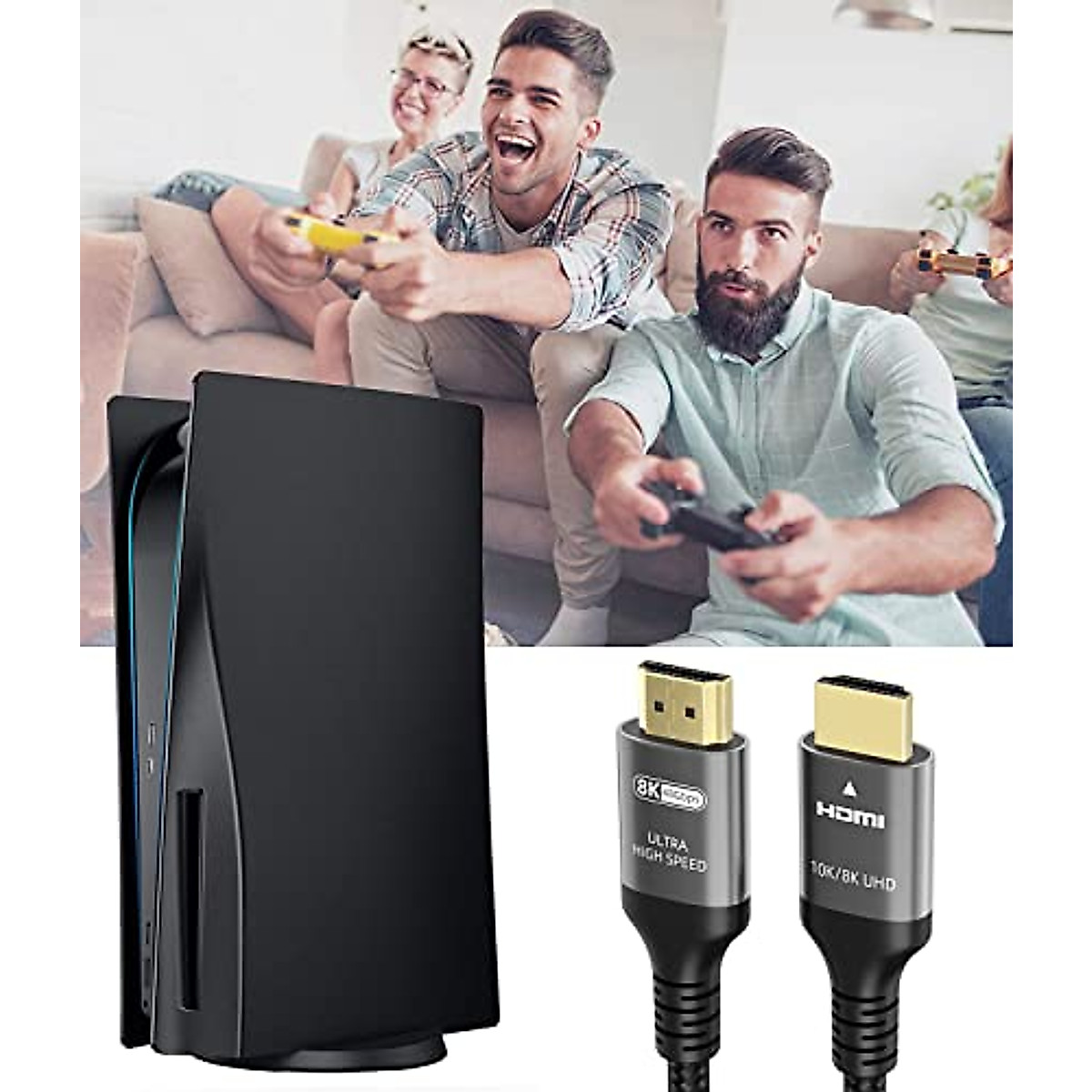 10k 8k 4k HDMI 2.1 Cable 1.5 FT, Certified 48Gbps 1ms Ultra High Speed HDMI Cable 4k 120Hz 144Hz 10k 8k 60Hz 12bit DTS:X Dolby Atmos HDR10+ ARC eARC Compatible for Gaming PC Soundbar RTX3080 PS5 Xbox