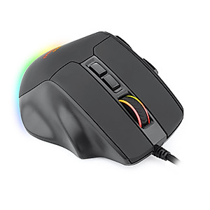 HKW Gaming Mouse, Wired Gaming Mouse, 6200 DPI Optical Sensor Chroma RGB Lighting 7 Programmable Buttons Gamers Pro Multi-Button Customization Ergonomics Classic Black
