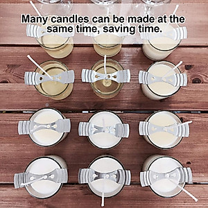 DINGPAI 20pcs Metal Candle Wick Centering Devices, Silver Stainless Steel Candle Wick Holder for Candle Making