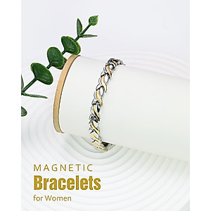 Jecanori Magnetic Bracelets for Women, Ultra Strength 3500 Gauss Magnet Bracelet, Mermaid Titanium Steel Bracelets Jewelry Gifts for Women with Sizing Tool