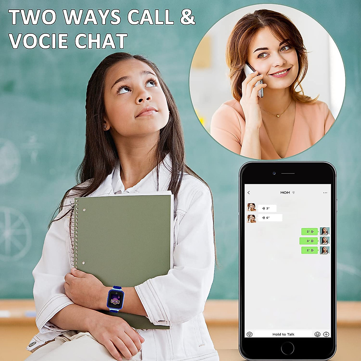 Upgraded 4G GPS Smartwatch for Girls Boys, IP67 Waterproof Sport Smart Watch Phone for Kids, with Camera WiFi Video Call Phone Call SOS Pedometer, 2-Style Watch Straps for Children 3-14 Years-Blue