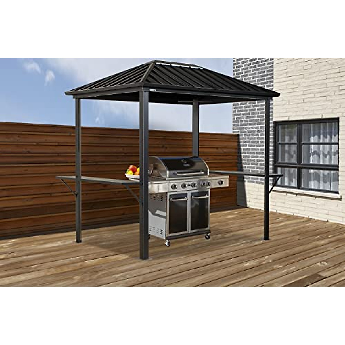 Sojag 6' x 8' Dakota BBQ Grill Gazebo Outdoor Weather-Resistant Aluminum Frame Shelter