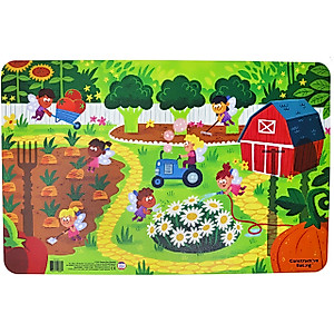 Constructive Eating Garden Fairy Plate, Placemat and Utensil Set
