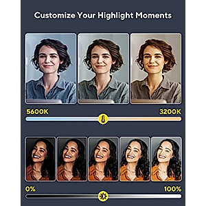 RALENO Led Video Light, Built-in 4000mAh*2 Battery 3200-5600K CRI95+ 0-100% Brightness Adjustment on Camera Light, for Vlog Lighting Video Conference YouTube Studio Photography