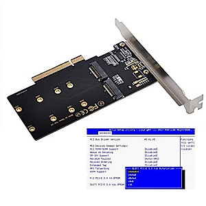 Cablecc Dual 2X NVME M.2 AHCI to PCIE Express 3.0 Gen3 X8 X16 Raid Card VROC Raid0 Hyper Adapter cablecc