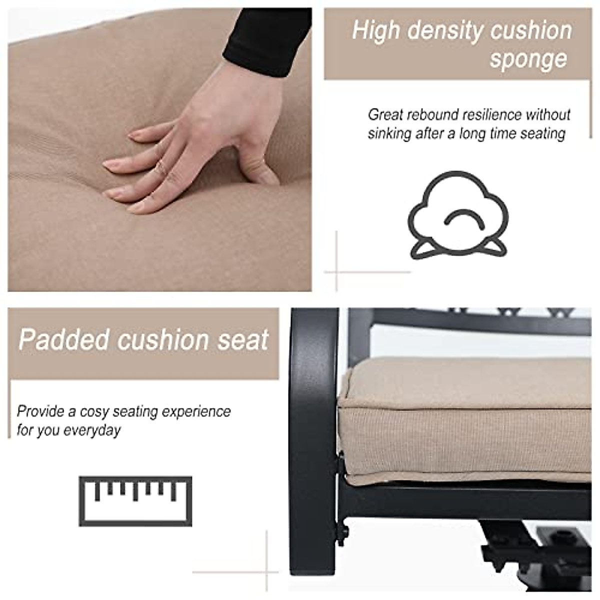 Sophia & William Patio Dining Set 9 Pieces Outdoor Metal Furniture Set, 8 x Swivel Patio Dining Chairs with 1 Expandable 6-8 Person Table for Lawn Garden Pool