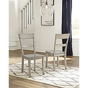 Signature Design by Ashley Loratti Modern Farmhouse Weathered Wood Dining Chair, 2 Count, Gray