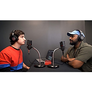 Rockville RDMS6 Studio Desktop Mic Stand w 11.8" Gooseneck+Round Weighted Base, Black