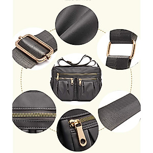 Crossbody Bags for Women,SHINON Multi Pocket Shoulder Bags, Lightweight Nylon Waterproof Casual Travel Purse Messenger Bags. (Grey)