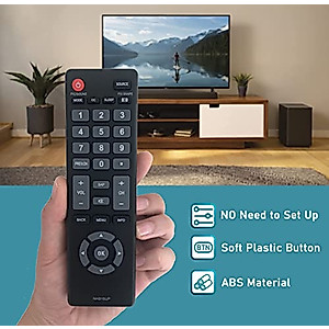 Replacement Remote Control for Sanyo TV NH316UD FW32D06F FW32D06F-B FW40D48F FW40D36F FW40D36F-B FW43D25F FW50D36F FW55D25F FW55D25F-B