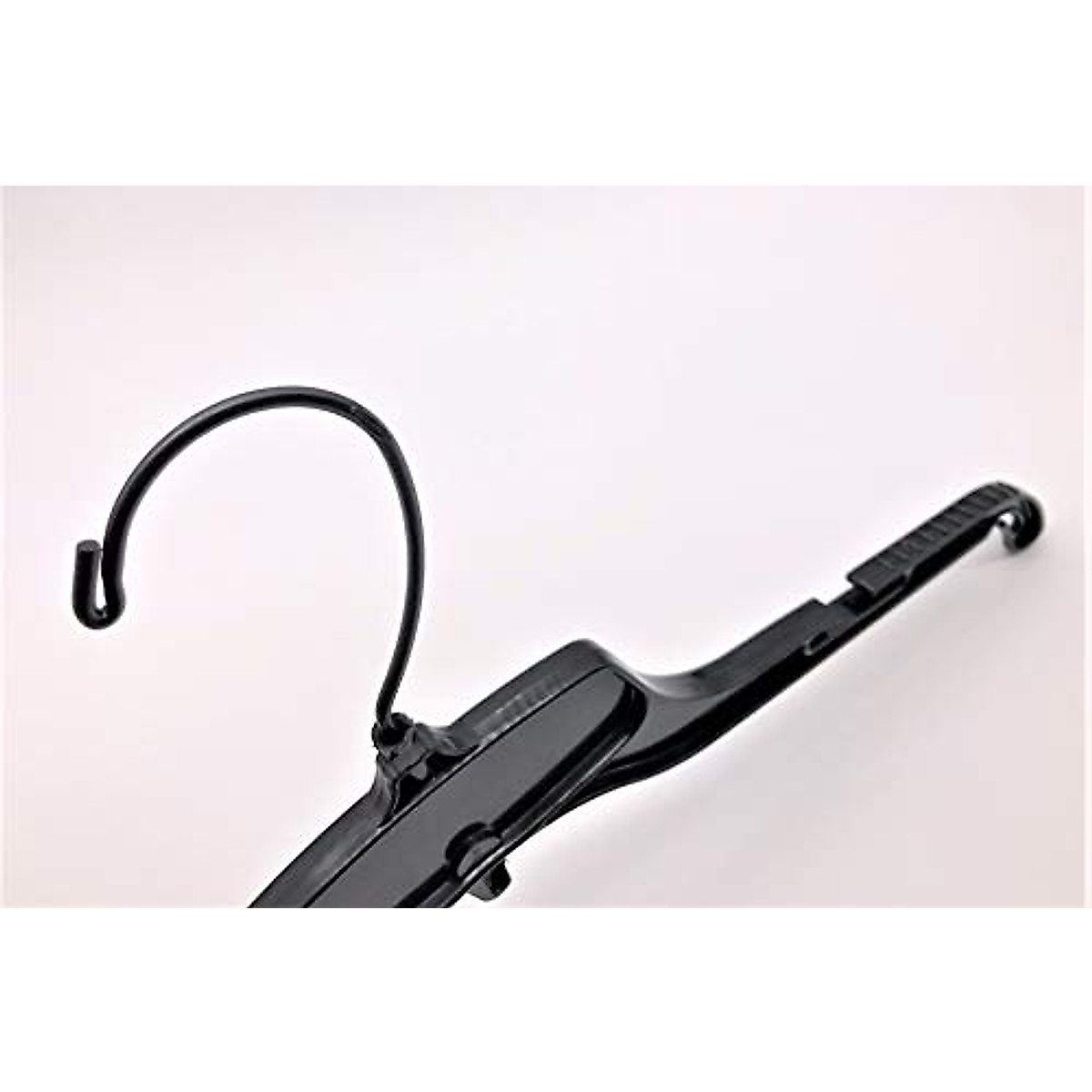 NAHANCO 28800BH Black Plastic Top Hanger, Heavy Weight, Black Hook, 17" (Bulk Pack of 100)