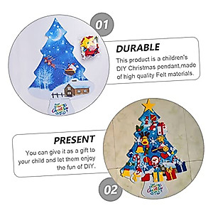SAFIGLE 1 Set DIY Christmas Tree Artificial Christmas Tree Hand Decor DIY Crafts Christmas Felt Sticker New Year Felt Game Wall Xmas Tree Ornament Children DIY Felt Xmas Tree Felt Crafts
