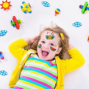 WENSHEN Cartoon Tattoos 10Sheet Animal Temporary Tattoo Fake Tattoos Vinyl Waterproof Party Favors for Kids Teens Adult Birthday, 4.7x3 Inch (Pack of 10)