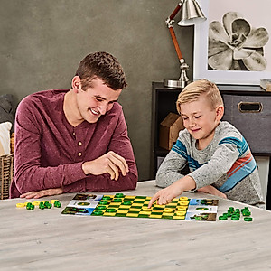 John Deere Checkers Board Game - Includes Themed Folding Board, Checkers, and Collectible Tractor Kings - Collectible Farm Toys and Strategy Games - Ages 6 Years and Up