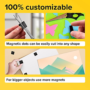 Magnetic Squares - Self Adhesive Magnetic Squares (Each 4/5" x 4/5") - Flexible Sticky Magnets - Peel & Stick Magnetic Sheets - Tape is Alternative to Magnetic Stickers, Magnetic Strip and Roll