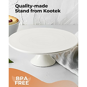 Kootek White Cake Stand, 10 x 10 Inches Porcelain Cake Plate Cake Pedestal Stand Display Dessert Stand for Party, Wedding, Birthday, Baby Shower
