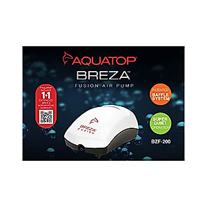 Aquatop Fusion Aquarium Air Pump Single Outlet, Super Quiet, up to 55 Gal Fish Tank, BZF-400