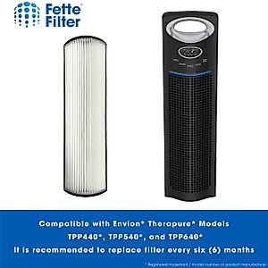 Fette Filter - TPP440F True HEPA H13 Replacement Filter Compatible with Therapure Envion Air Purifier Models TPP440 TPP540 TPP640 TPP640S - Package Contains 2 Replacement Filters.