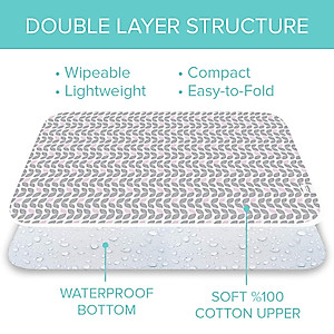 Kushies Deluxe Waterproof Changing Pad Liners - 20 x 30 inches Baby Changing Table Liners - Baby Changing Pads - Diaper Changing Flat Liner Pad Waterproof Portable (Grey Petal)