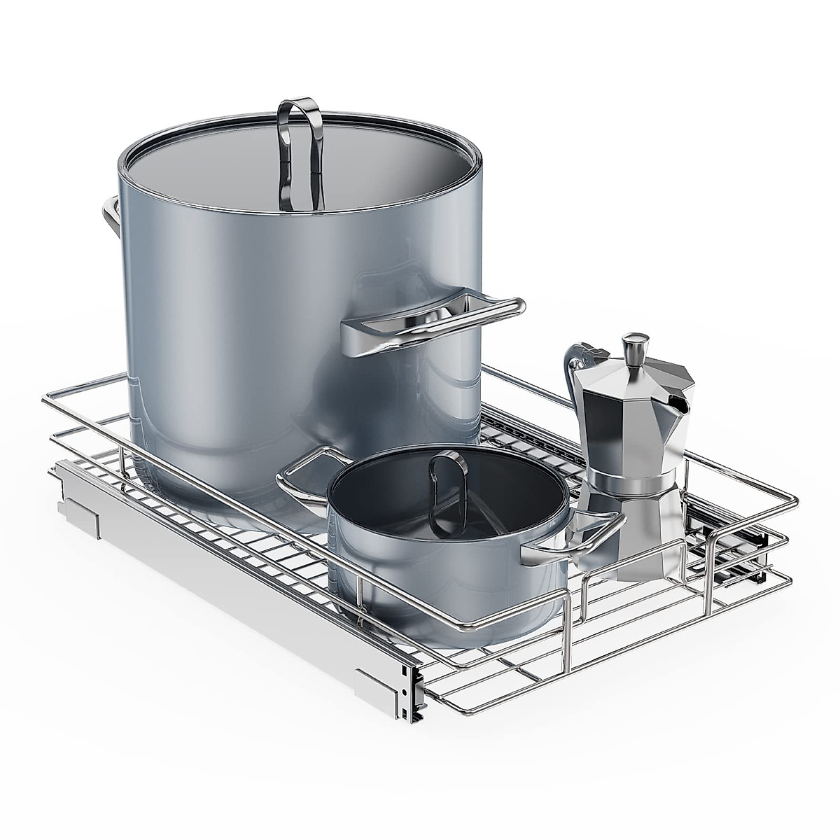 ROOMTEC Pull Out Cabinet Organizer, Cabinet Pull Out Shelves 14"W x 21"D, Heavy Duty Cabinet Drawers Slide Out Kitchen Cabinet Organizers Storage Shelf