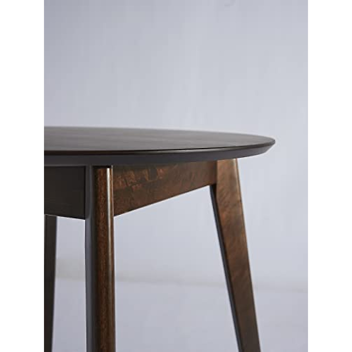 DAIVA CASA Orion Round Wooden Dining Table Birch Circle Dinner Table Solid Wood Kitchen & Dining Room Tables/Scandinavian Furniture Mid Century Modern Table Brown Small Dining Room Table 31 inch