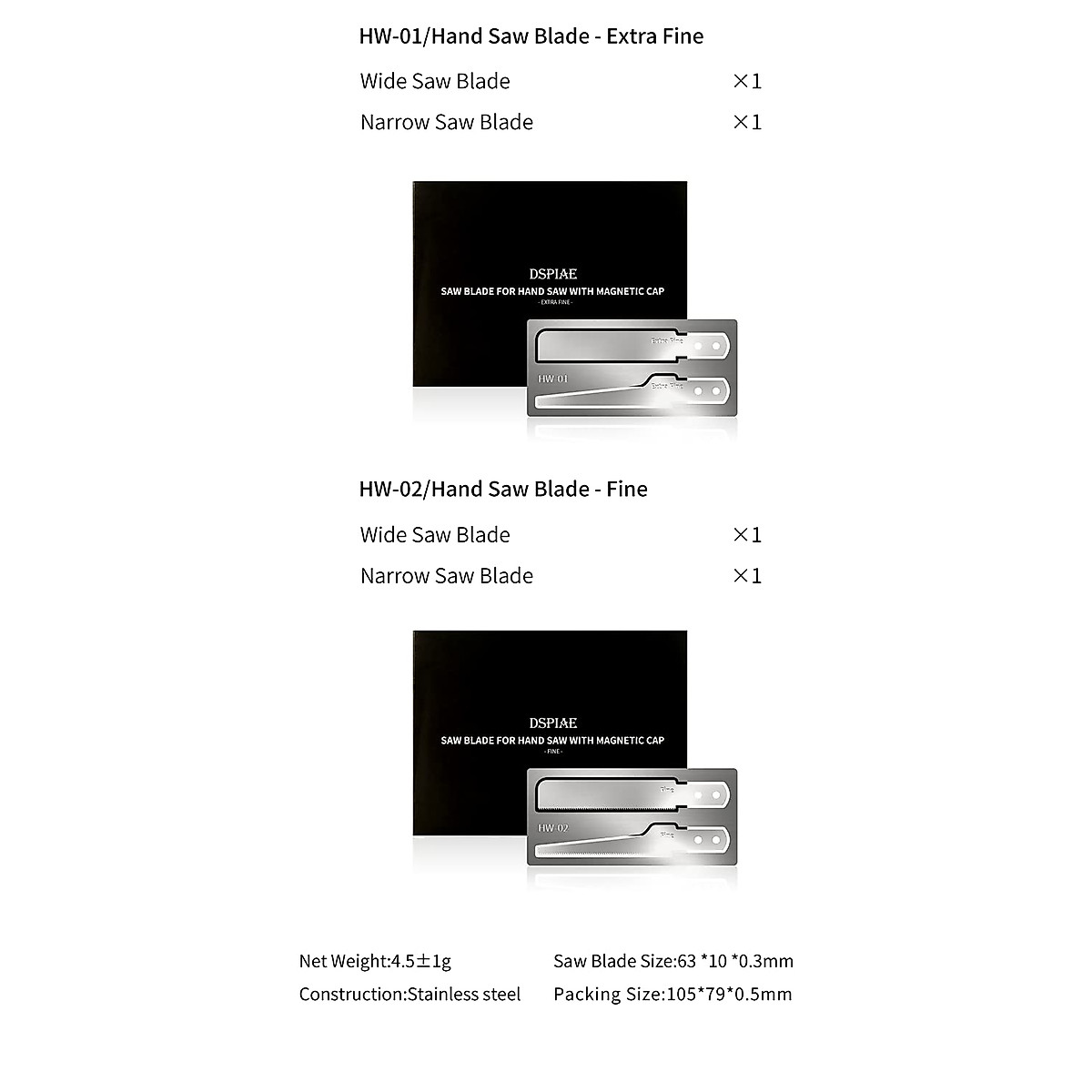 Replacement Extra Fine, Fine Blades X 2 (HW-02)