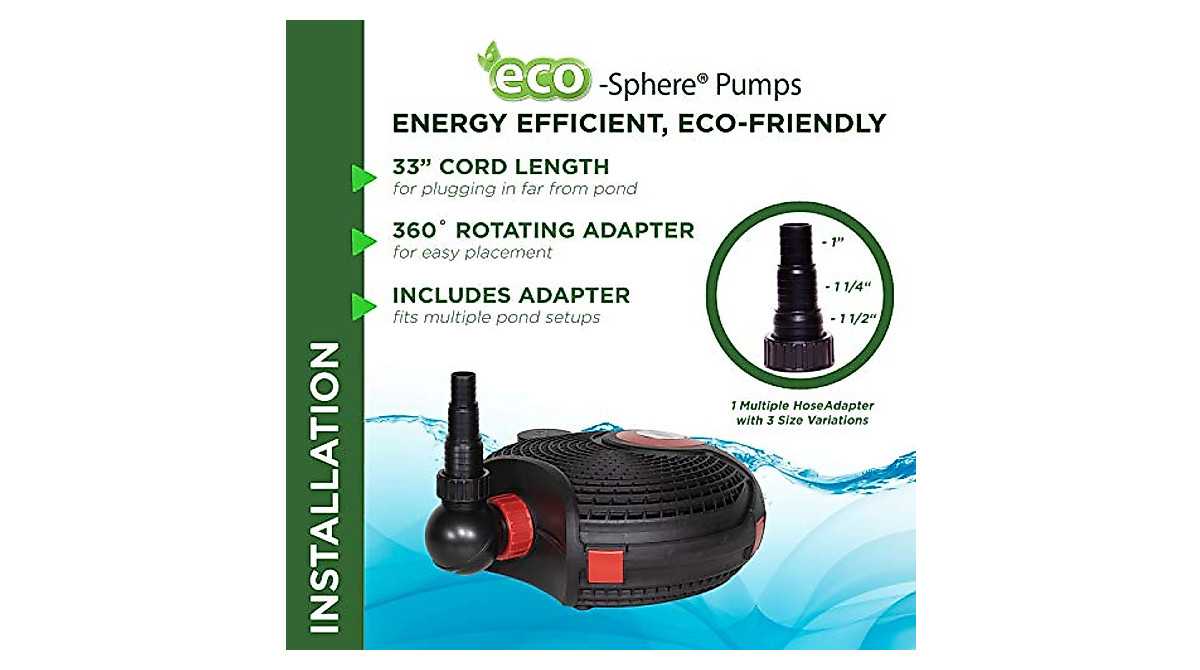 Alpine Eco-Sphere 5400GPH Pond Pump with Energy Saving Design