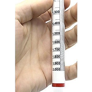 EISCO Universal Laboratory Hydrometer in Hard Plastic Case- Measure Specific Gravity Range 0.700 to 2.000-0.01 Graduations - Dual Scale for Light and Heavy Liquids