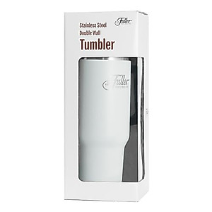 Fuller Brush Stainless Steel Tumbler with Handle - 40 oz. – Lead & BPA-Free - Double-Wall Insulated Travel Mug – Keeps Drinks Hot or Cold for Hours – Spill-Resistant Lid & Straw (Gray)