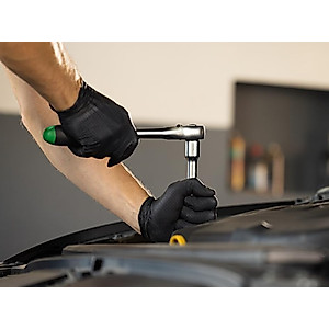 PermaSafe HD Industrial Strength, Nitrile Disposable Gloves, 6+ Mil, Latex Free, Raised Diamond Texture, Mechanic’s Gloves (Medium, Box of 100)