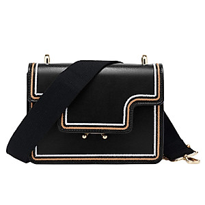 DEVPSISRWide Shoulder Strap Replacement Adjustable Belt Canvas Bag Crossbody Handbag (Black)