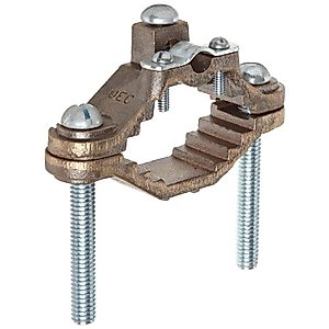 Morris Products 91672 Ground Clamp, for Armored and Unarmored Wire, 1-1/4-2" Water Pipe Range, 8-4 Wire Range