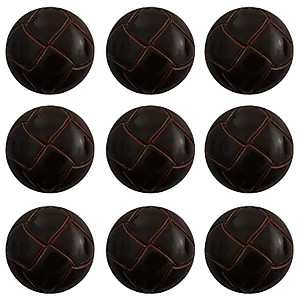 XGNG 50PCS Brown Football Pattern Imitation Leather Style Plastic Shank Buttons Craft Plastic Buttons Round Black Plastic Imitation Leather Buttons Set for DIY Sewing Embellishment Sport Coat