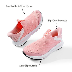 DREAM PAIRS DREAM PAIRS Boys Girls Shoes Kids Tennis Slip on Running Athletic Walking Sneakers for Little/Big Kid Pink Size 2 Little Kid SDRS2334K