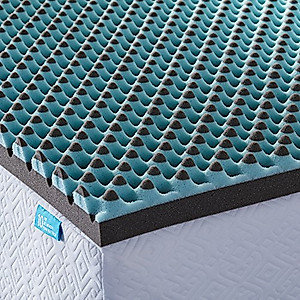 LUCID 2.5 Inch Duo-Foam Charcoal Fusion - Dual Density Bamboo Charcoal - Gel Memory Foam - Hypoallergenic Temperature-Regulating Optimum Comfort - King