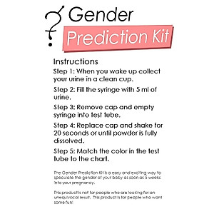 Baby Gender Prediction Test Kit - Early Pregnancy Prenatal Sex Test - Predict if Your Baby is a boy or Girl in Less Than a Minute from The Comfort of Your Home. Super Fun Gift for Reveal Party.