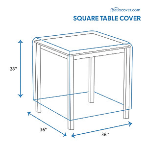 Patio Large Waterproof Ottoman Cover - Outdoor Square Side Table Covers - Patio Ottoman Washable Cover - Heavy Duty Furniture 36x36x28 Inch Black