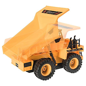 Top Race Remote Control Construction Dump Truck + Excavator Toy Vehicle Battery Powered