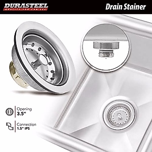Stainless Steel Prep & Utility Sink - DuraSteel 1 Compartment Commercial Kitchen Sink - NSF Certified - Single 24" x 24" Inner Tub with No Lead Faucet (Restaurant, Kitchen, Laundry, Garage)