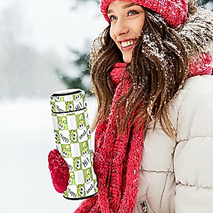 CaTaKu Funny Turtle Checkered Water Bottle Insulated 16 oz Stainless Steel Flask Thermos Bottle for Coffee Water Drink Reusable Wide Mouth Vacuum Travel Mug Cup