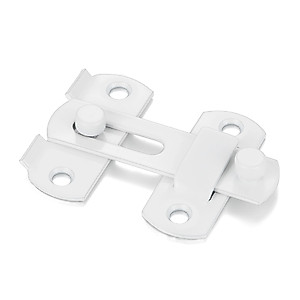 INIRET 4 Packs Barn Door Latches，2.75” x 2.02” White Stainless Steel barn gate flip Door Latch Bi-fold Door Lock,Sliding Door Antique Lock Gate Latches Wine Cabinet Closet Door Latches，White Finish