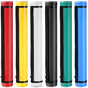 Yahenda 6 Pcs Expandable Blueprint Tubes Bulk Expand from 24" to 40" Poster Tube with Strap Storage Tubes with Caps Portable Round Carrying Case for Documents, Blueprints, Drawings, Art(6 Colors)