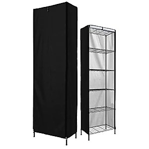 Sealcover 6-Tier Storage Shelf Wire Shelving Cover,Wire Rack Cover, High Density Shelf Cover W21.65 xD11.8 xH62, Black Storage Rack Cover Used to Cover Sundries.