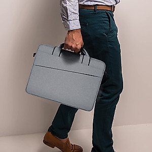 RAINYEAR 13 Inch Laptop Sleeve Shoulder Bag Compatible with MacBook 13.6" M2 A2681, 13.3 Air Pro M1/M2 A2338 A2337, 13.3" Chromebook Notebook Messenger Bag Carrying Case Briefcase, Gray