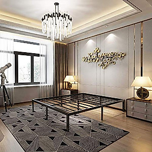 45MinST 14 Inch Platform Bed Frame/Easy Assembly Mattress Foundation / 3000lbs Heavy Duty Steel Slat/Noise Free/No Box Spring Needed, Queen